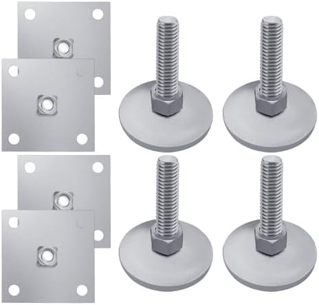 Heavy Duty 2" Leg Levelers Set with Square Mounting Plates Compatible ...