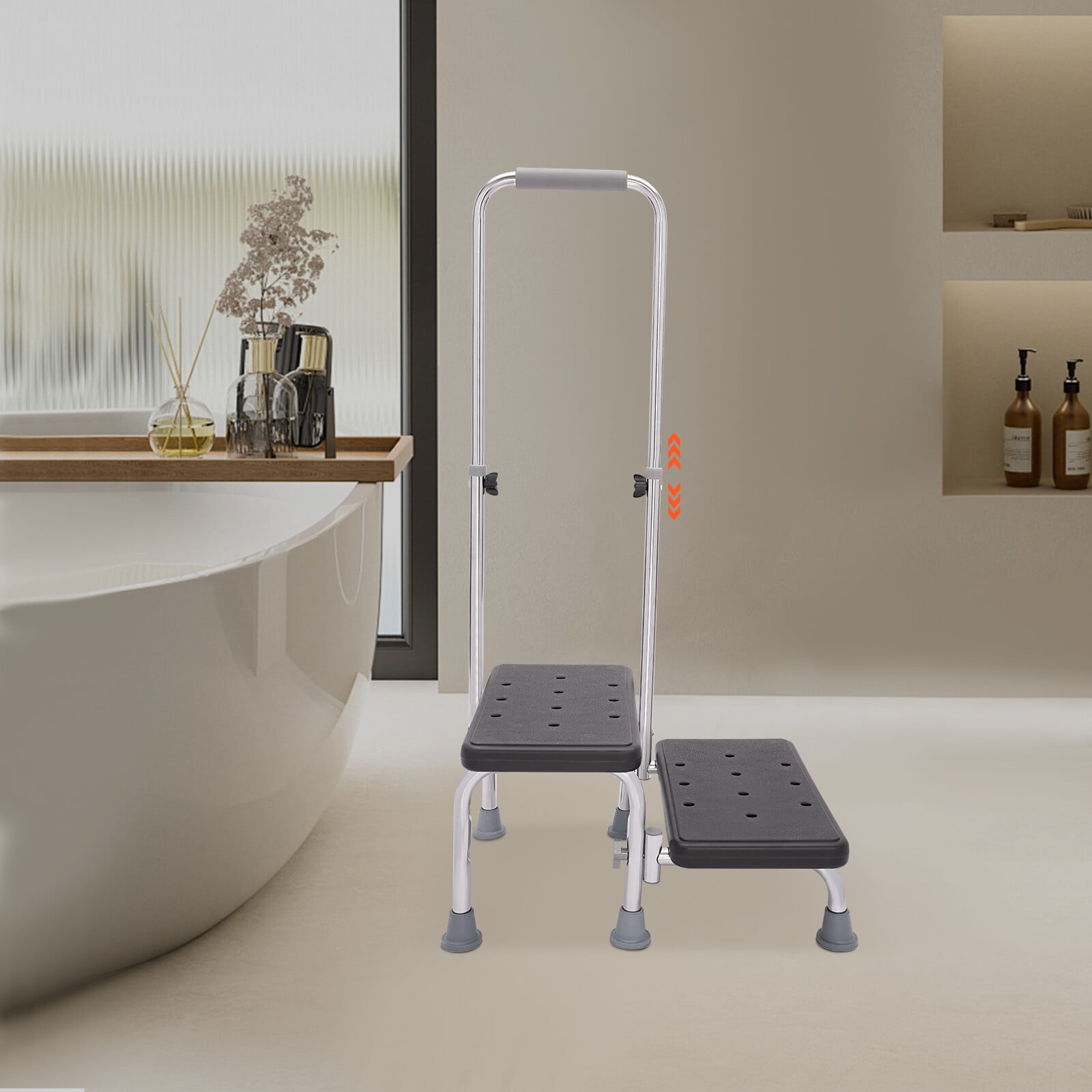 Heavy Duty 2 Steps Medical Foot Stool W/ Handle Freestanding Medical ...