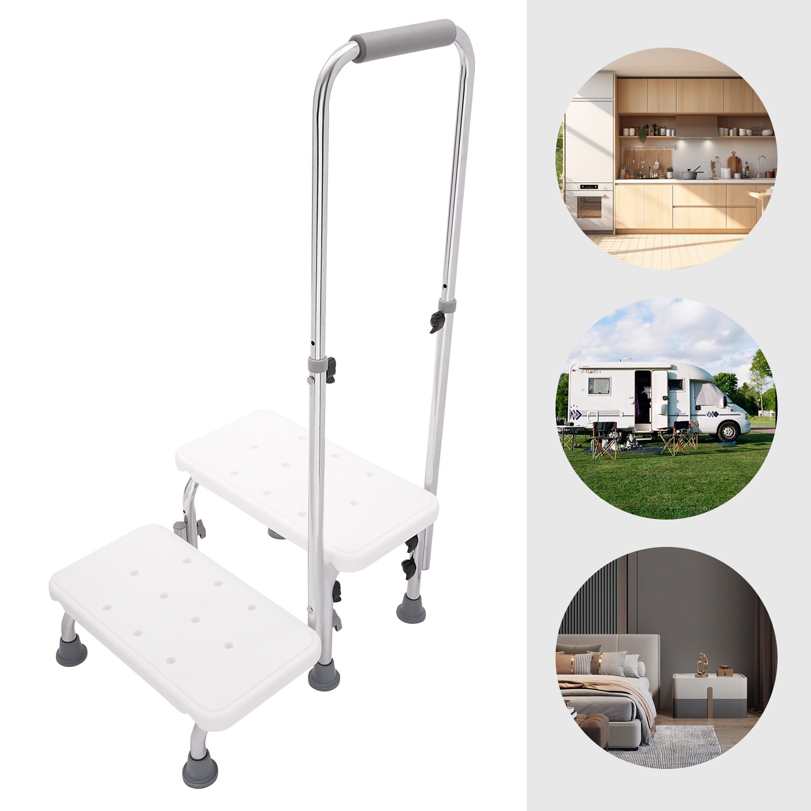 Heavy Duty 2 Steps Medical Foot Stool W/ Handle Freestanding Medical ...