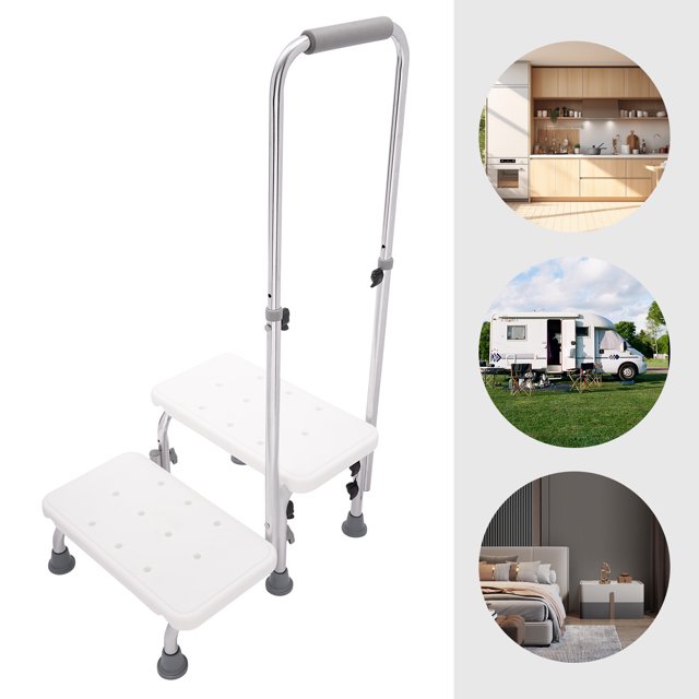 Heavy Duty 2 Steps Medical Foot Stool W/ Handle Freestanding Medical ...