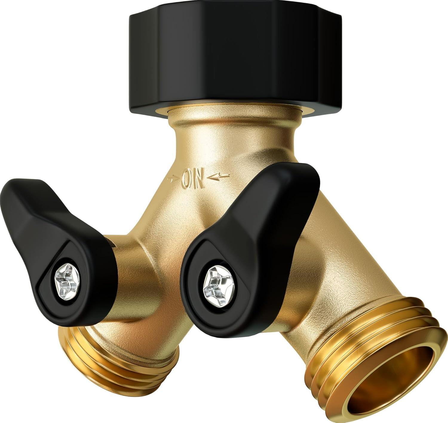 Heavy Duty 2 Way Hose Splitter (Premium Brass for Superior Durability ...