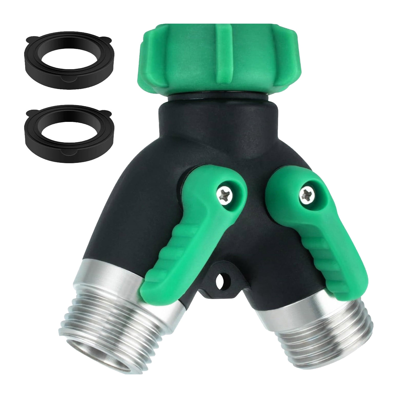 Heavy Duty 2-Way Hose Y Splitter - Garden Water Connector with Dual ...