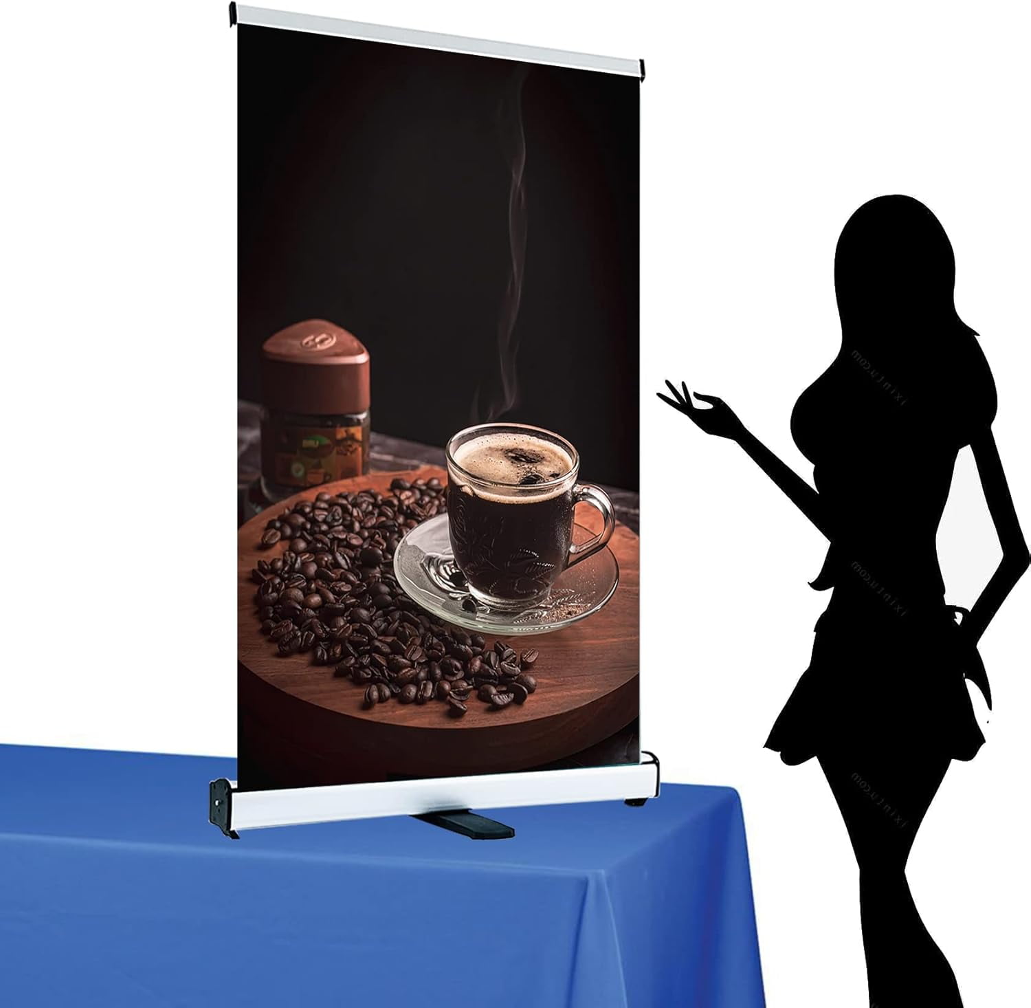 Heavy-Duty 24''x 40'' Retractable Banner Stand Roll Up Banner Stand ...