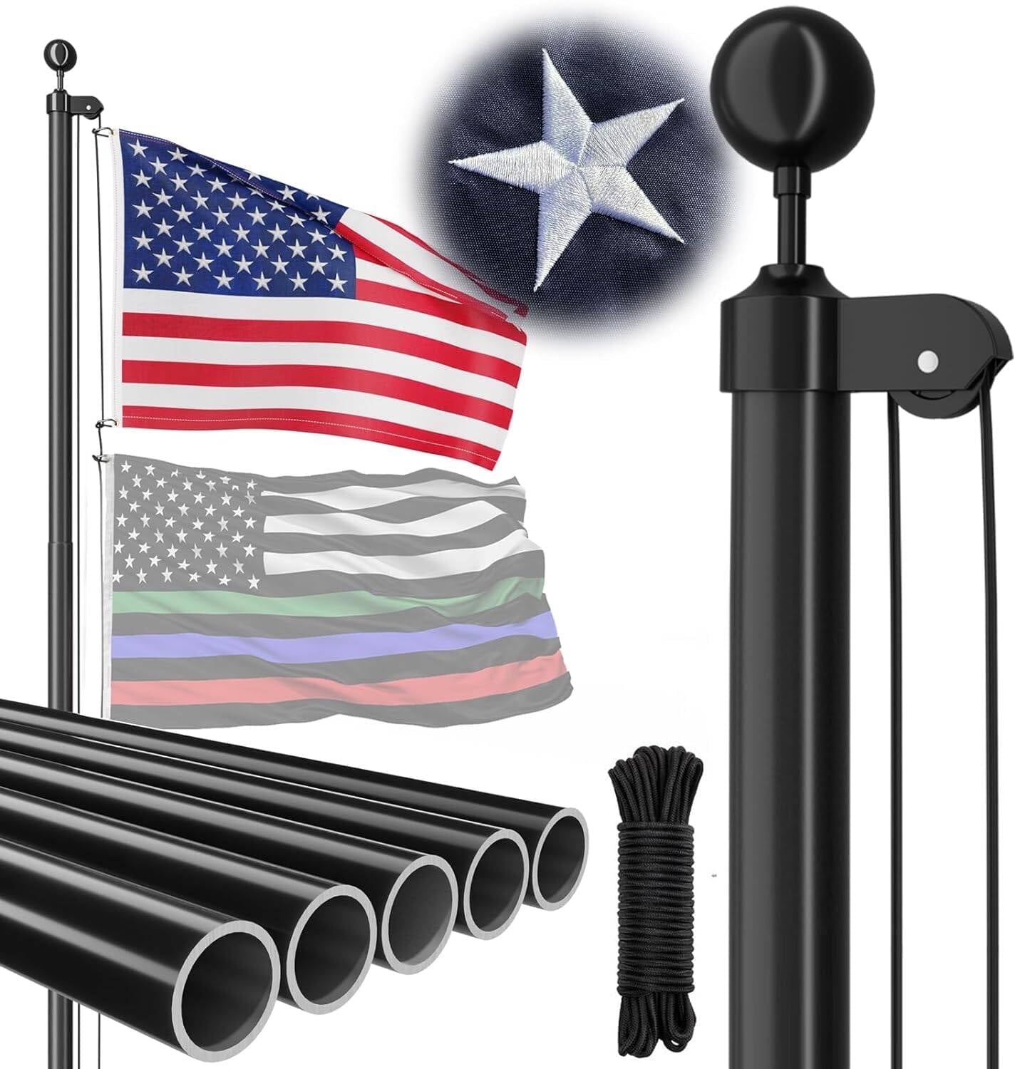 Customer reviews for Heavy Duty 25 FT Flag Pole - 13 Gauge Extra Thick ...