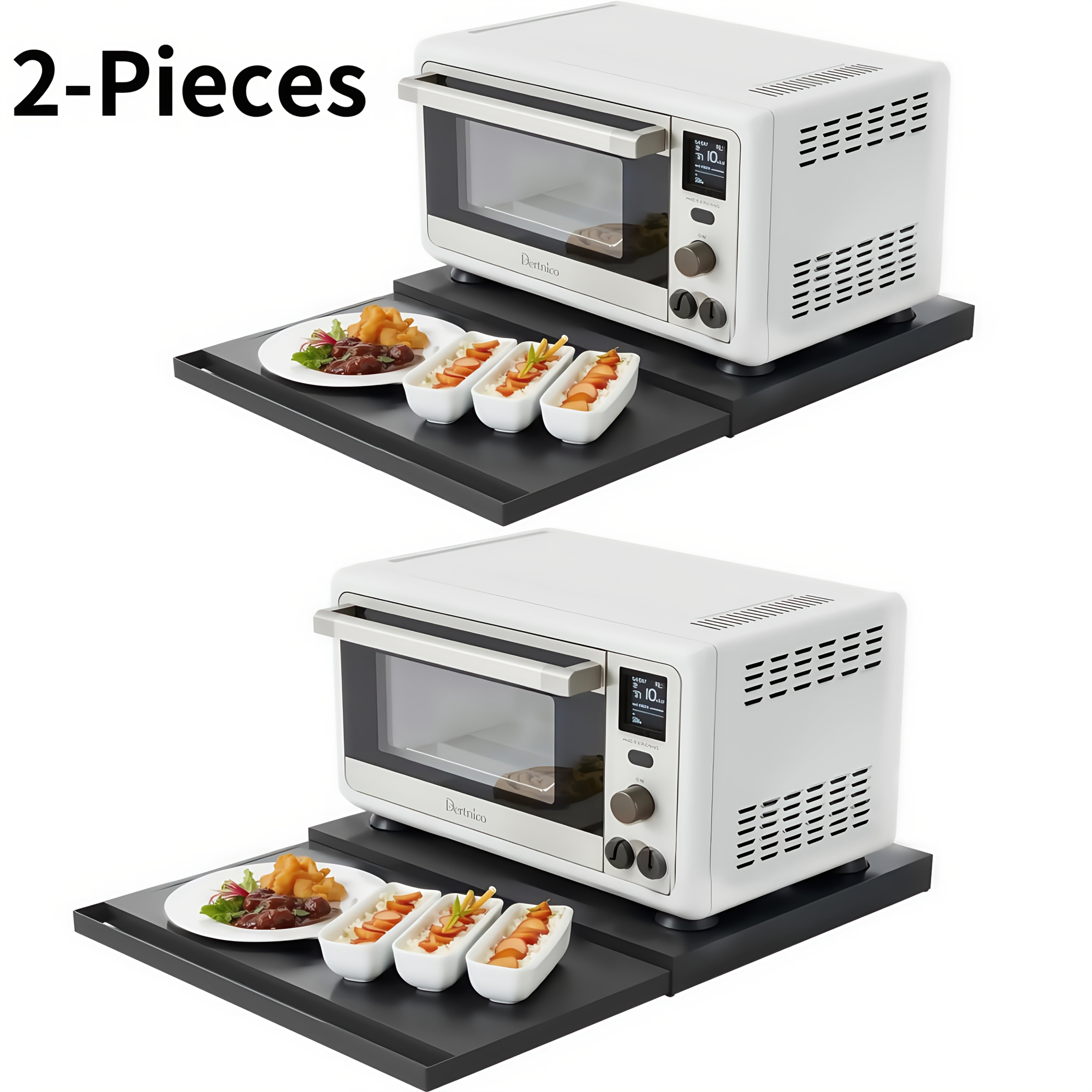 Heavy-Duty 2pcs Adjustable Metal Kitchen Organizer Shelf - Space-Saving ...