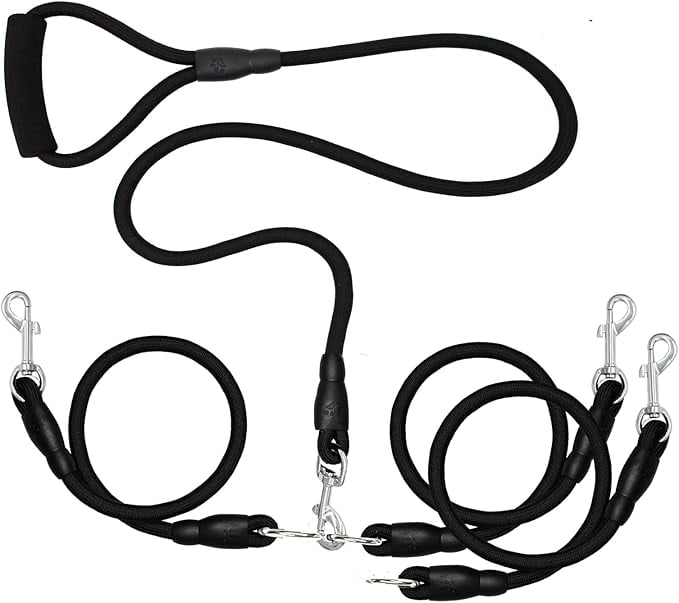 Heavy Duty 3 Dog Leash,3 Way Dog Leash No Tangle,Detachable 360° Swivel ...