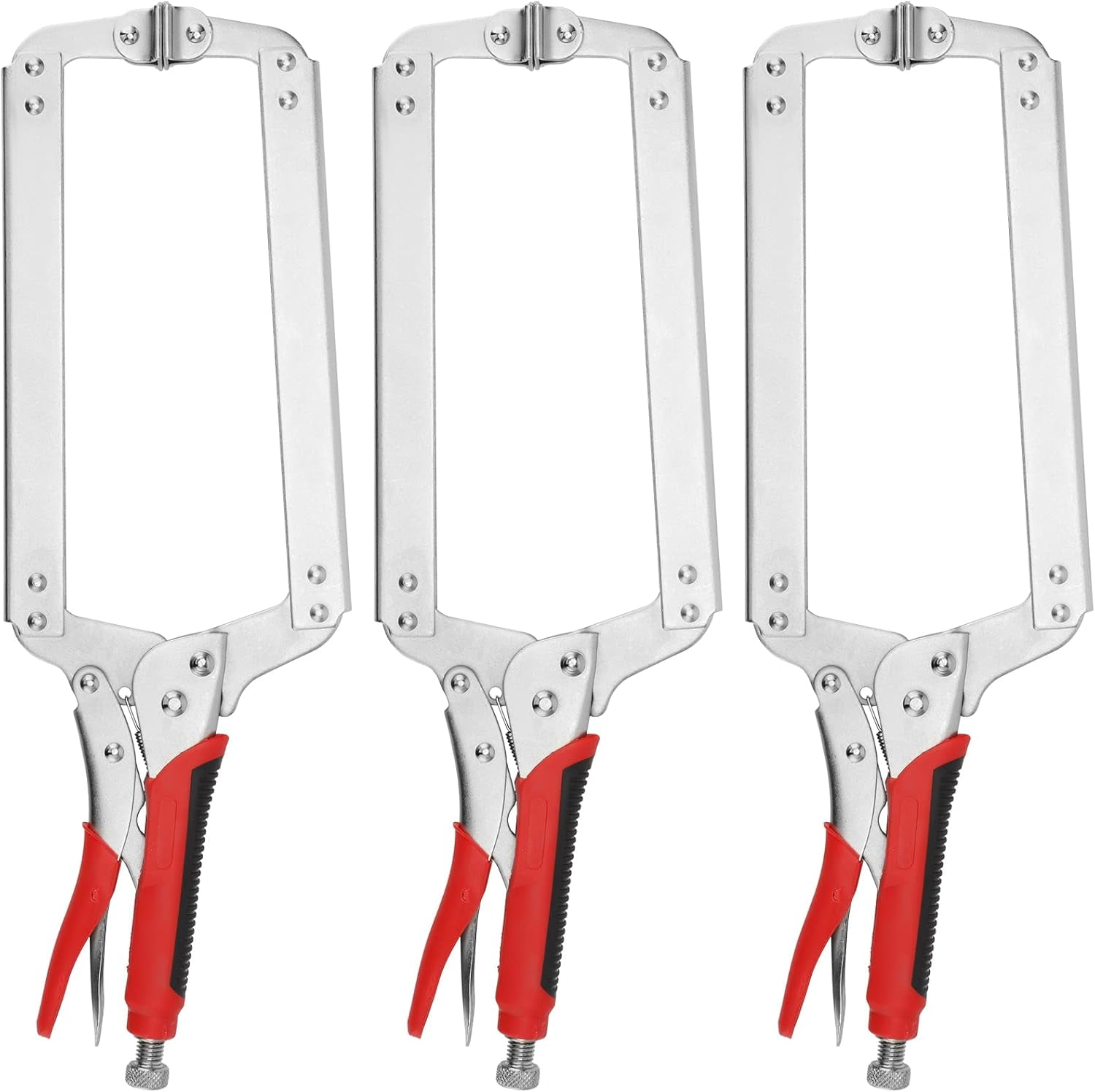 Heavy Duty 3 Pack 18 Inch C Clamp Locking Pliers with Swivel Pads and ...