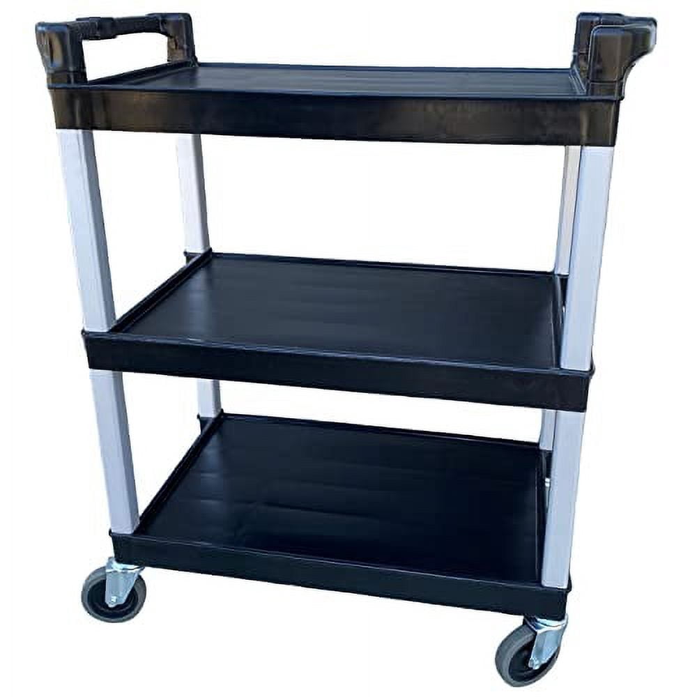 CRAYATA Made in USA Rolling Utility Cart, 3 Shelf Heavy Duty Plastic ...