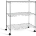 Heavy Duty 3-Shelf Shelving Unit with Wheels, Adjustable Steel Wire ...