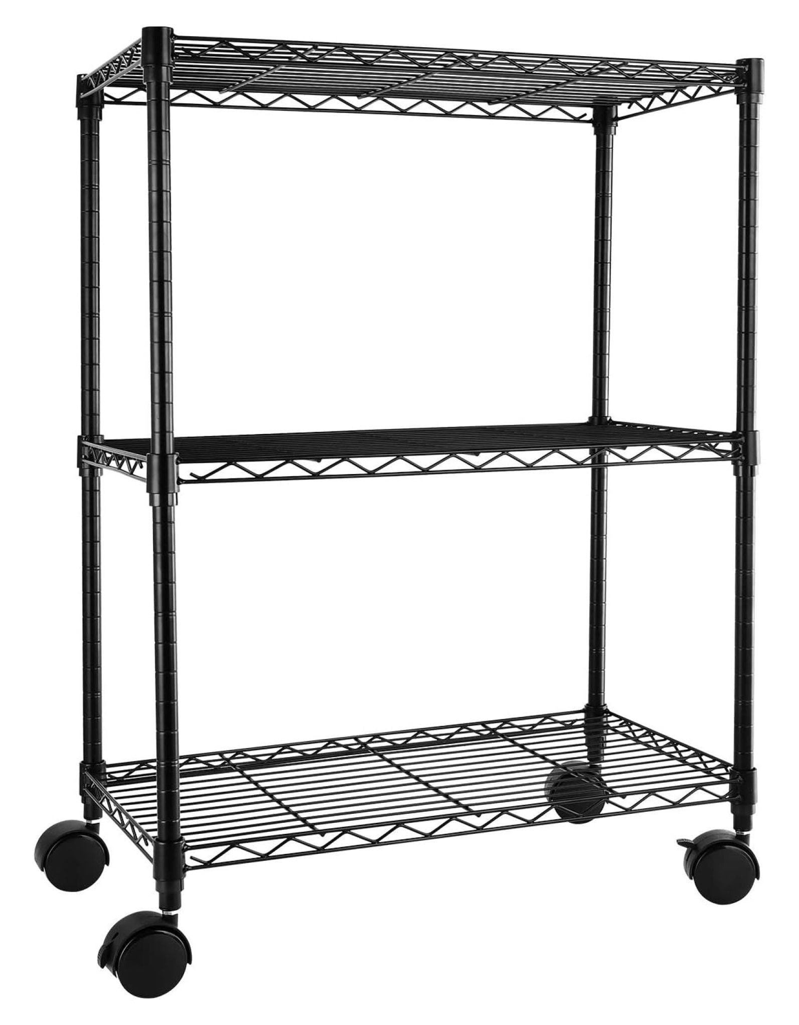 Heavy Duty 3-Shelf Shelving with Wheels, Adjustable Storage Units ...