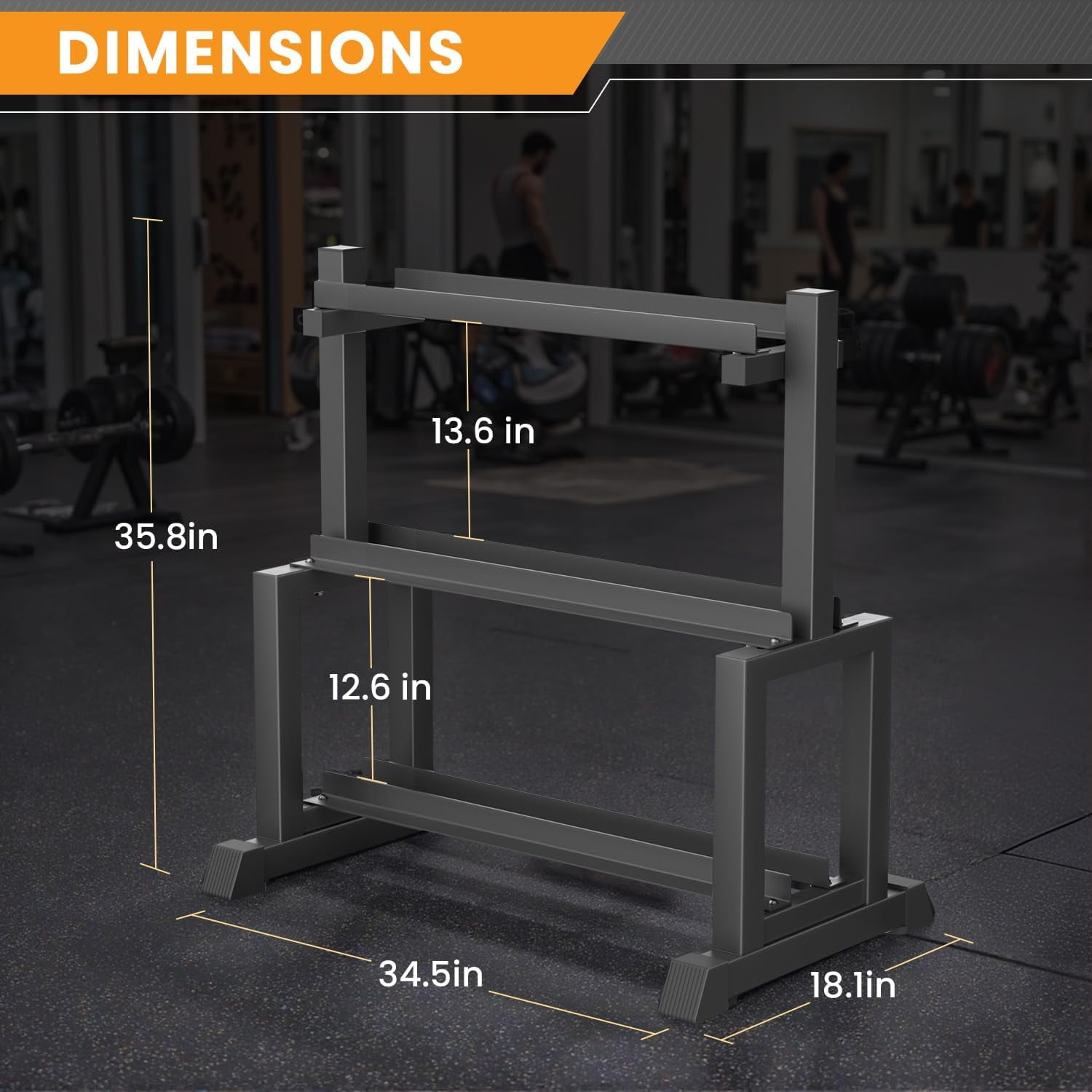 Heavy-Duty 3-Tier Dumbbell Rack for Home Gym, 1100lb Capacity Weight ...