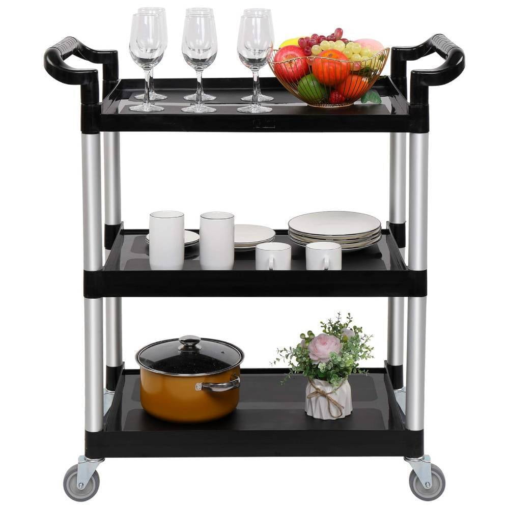 Heavy Duty 3 Tier Plastic Utility Cart with Wheels Small 330lbs ...
