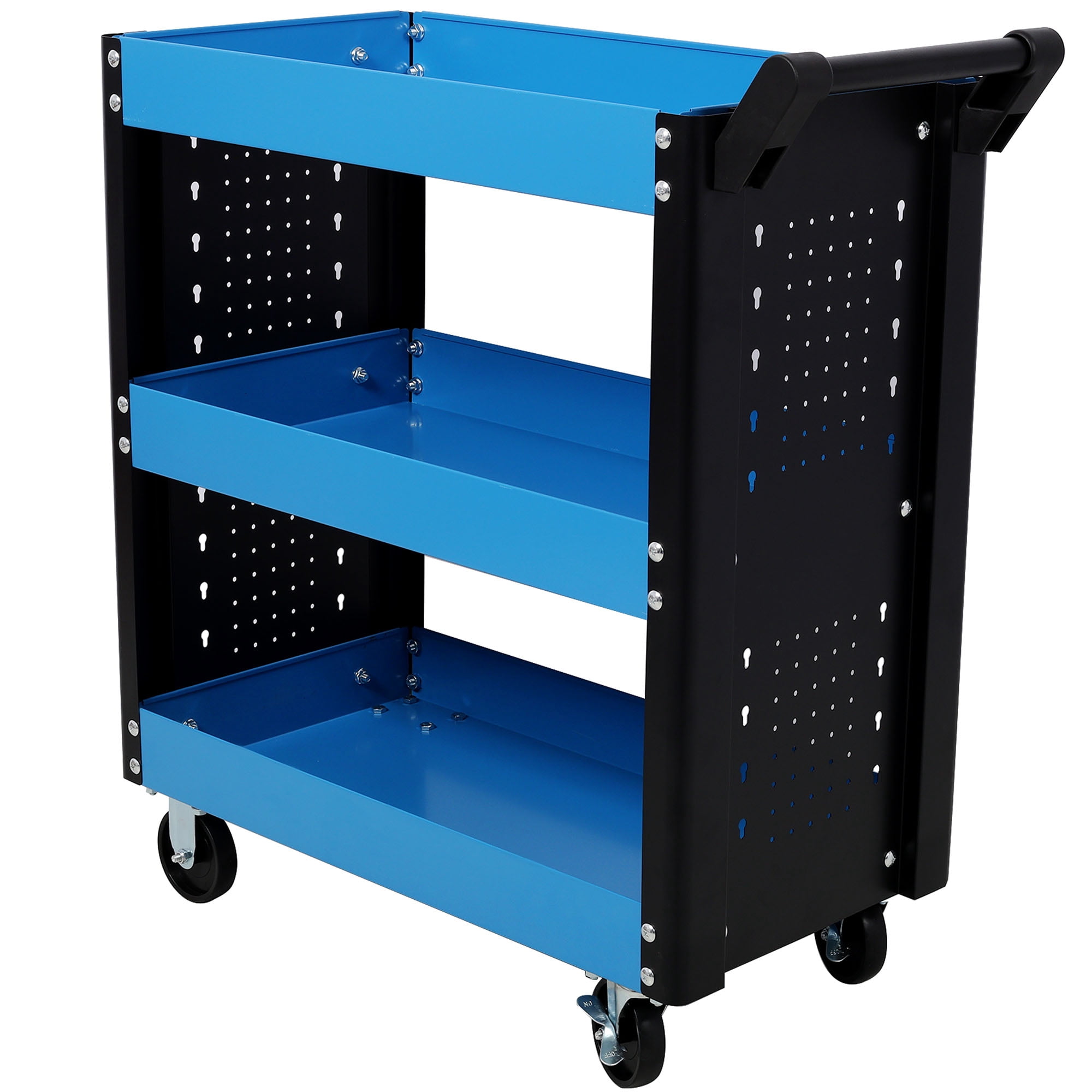Heavy Duty 3 Tier Rolling Tool Cart on Wheels with Ergonomic Handle for ...