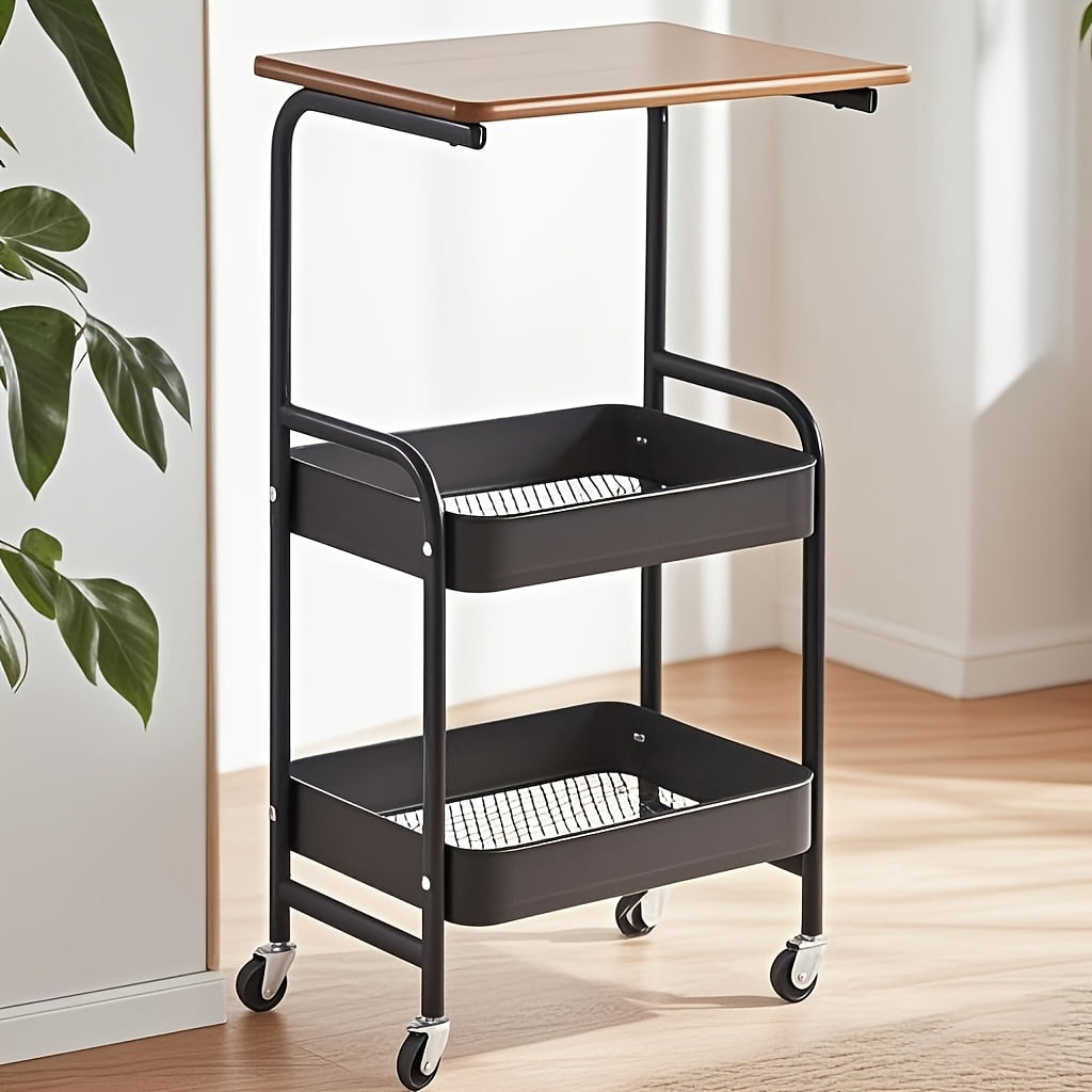 Heavy-Duty 3-Tier Rolling Utility Cart – Steel Frame, Swivel Casters ...