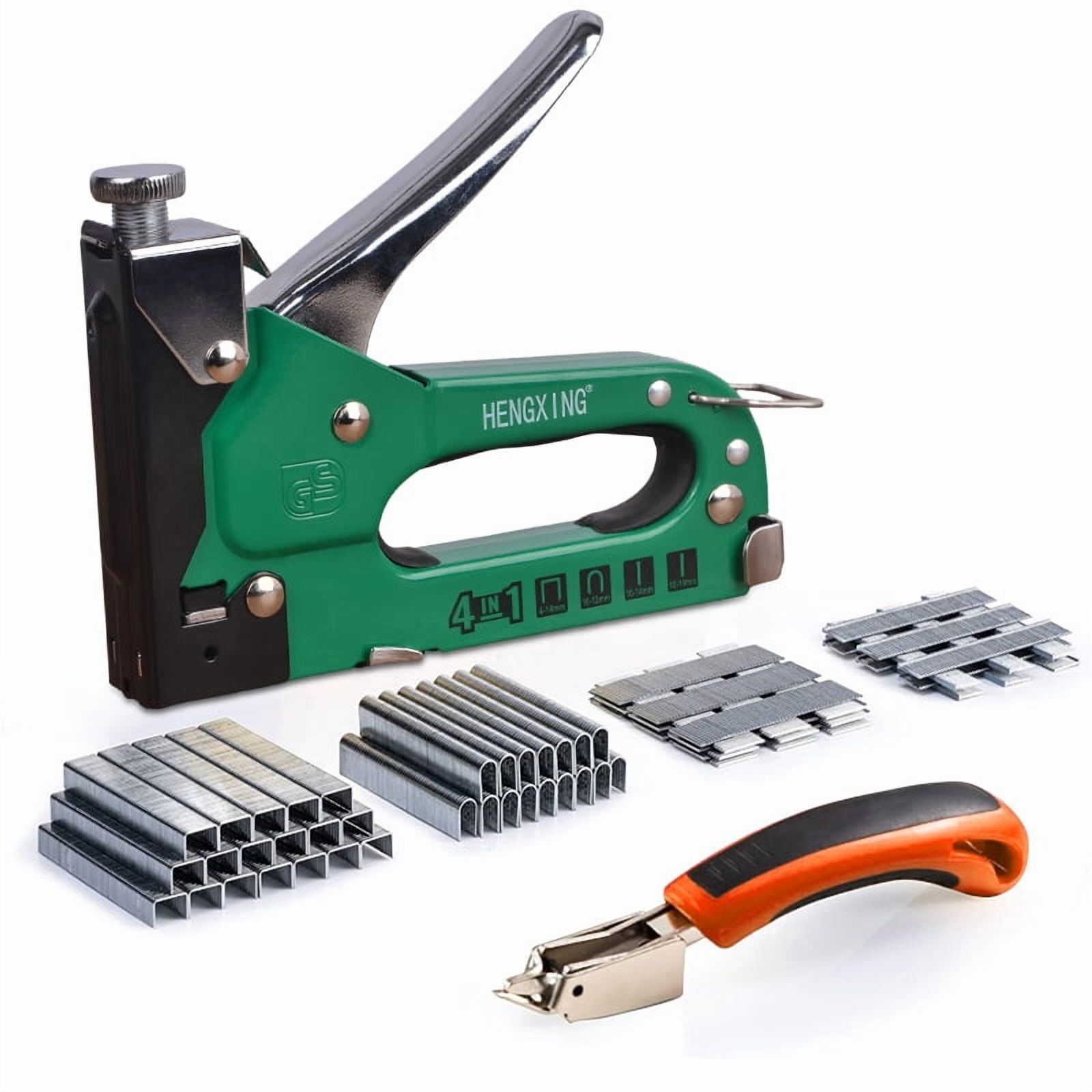 Heavy Duty 3-in-1 Staple Gun - Power Adjustment No-Jam Design with 2100 ...