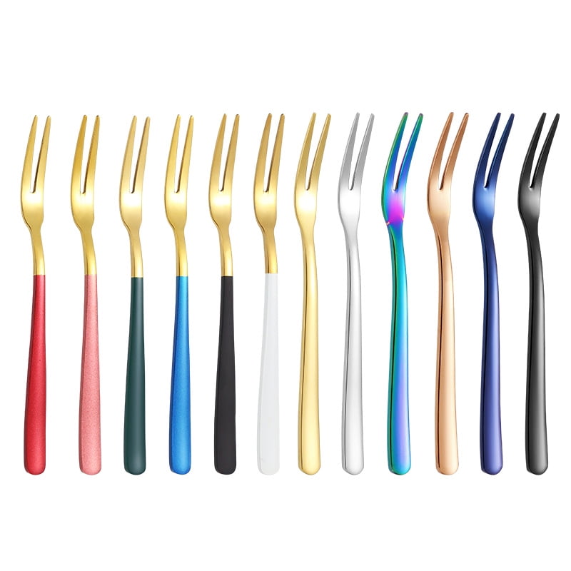Heavy Duty 304 Stainless Steel Fruit Forks Set of 5, Snack Forks ...
