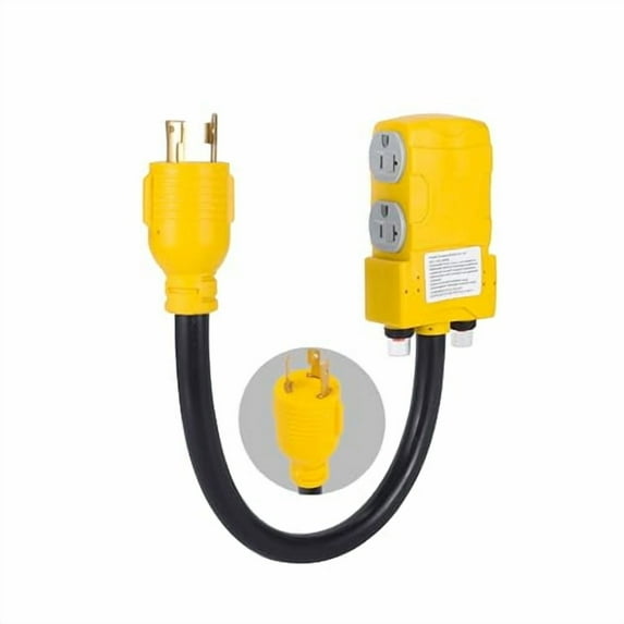 Heavy Duty 30Amp to 20 Amp 120V RV Distribution Adapter. Generator ...