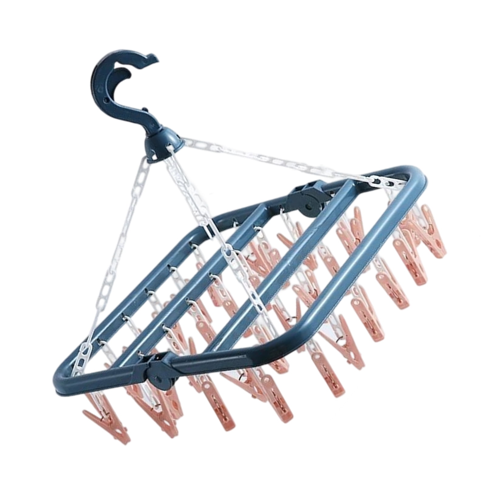Heavy Duty 32 Clips Garment Hanger For Large Laundry Loads Foldable ...