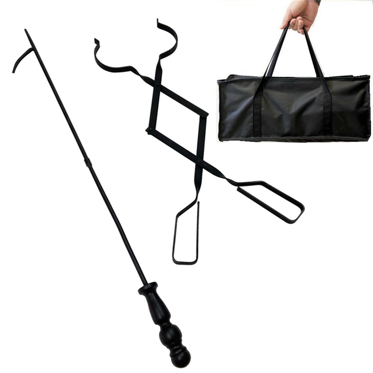 UniFlame 5-Piece Antique Copper Finish Fireset with Ring/Twist Handles ...