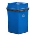 Heavy-Duty 35 Gallon Recycling Bin with Swing Lid, Square Trash Can ...