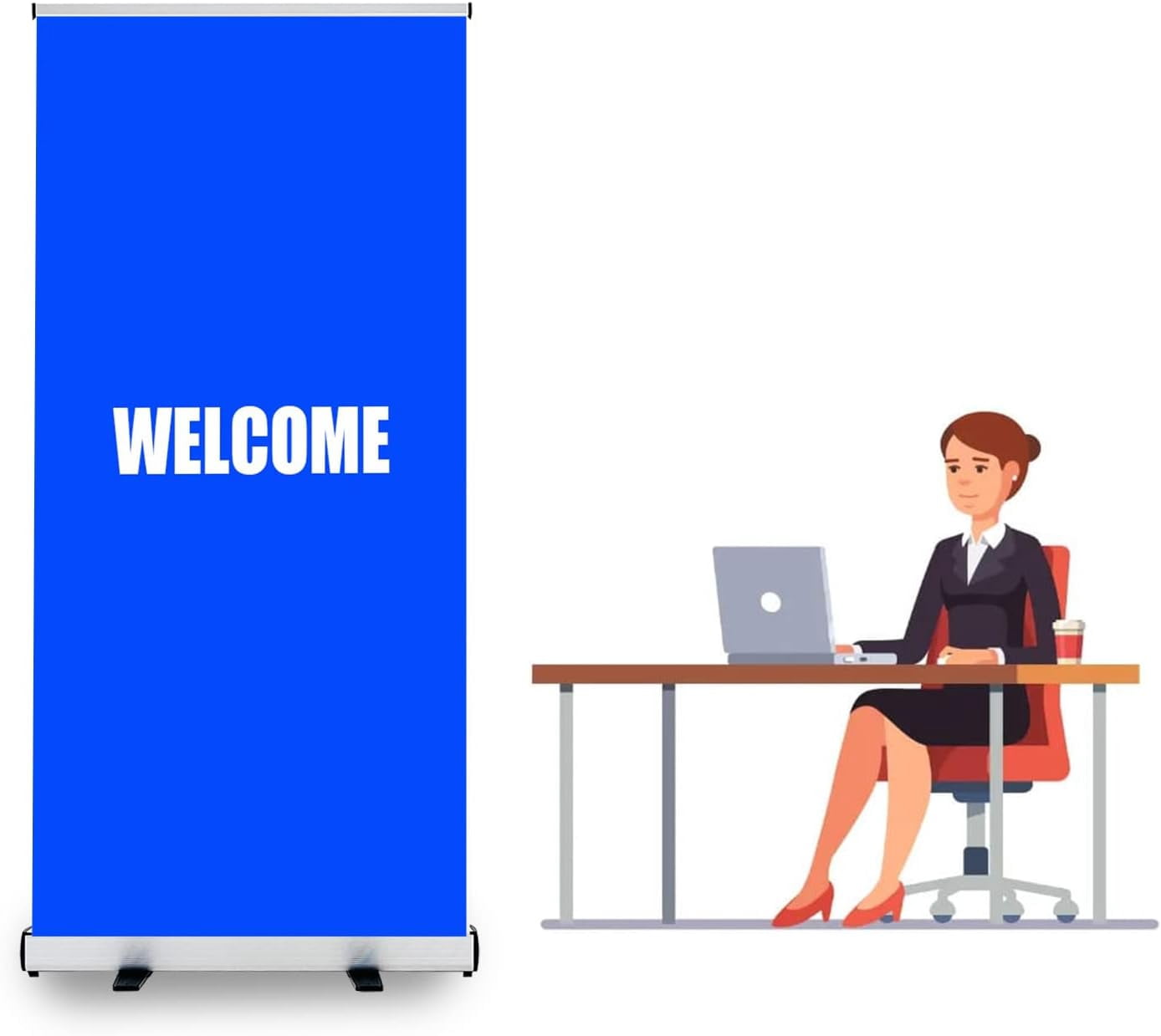 Heavy-Duty 36''x 72'' Retractable Banner Stand Roll Up Banner Stand ...
