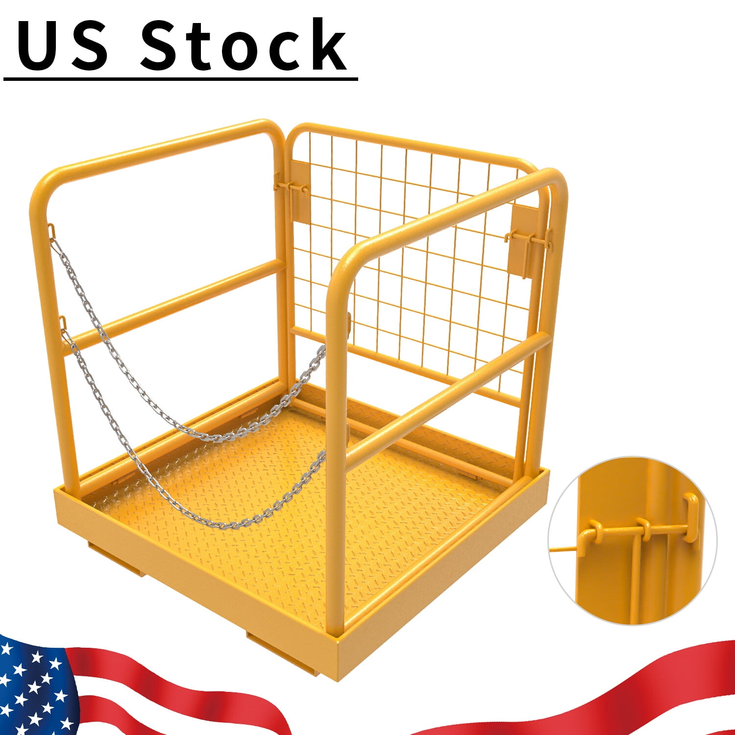 Heavy Duty 36"x36" Forklift Safety Cage Work Platform Basket W/3 Chains ...