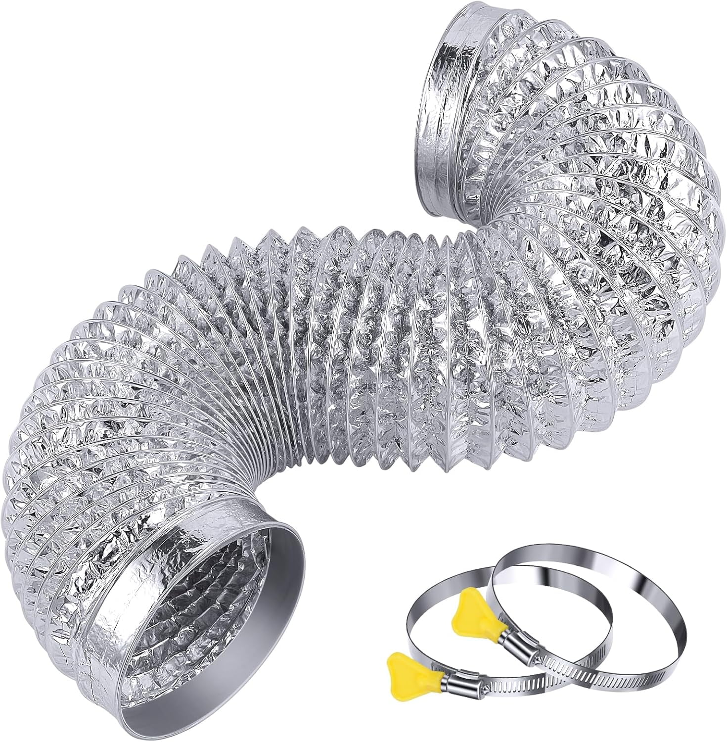 L-ANYOUKE Heavy Duty 4 Inch Flexible Dryer Vent Hose 3 Feet Aluminum ...