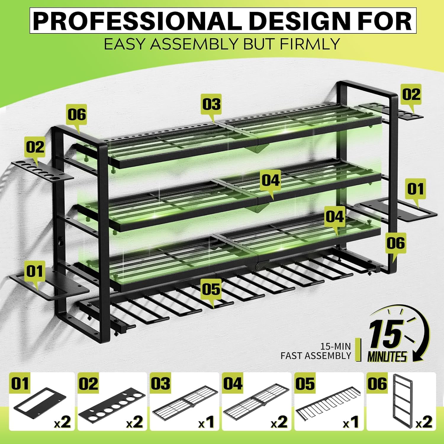 Heavy-Duty 4-Layer Wall-Mount Power Tool Organizer – Large Garage ...