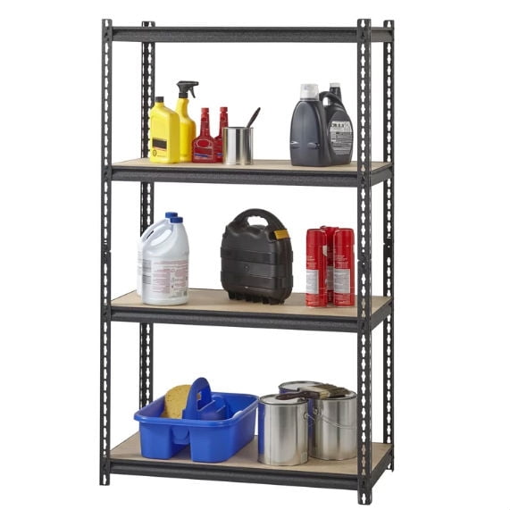 Heavy Duty 4-Shelf Black Storage Rack Shelving Unit - Walmart.com