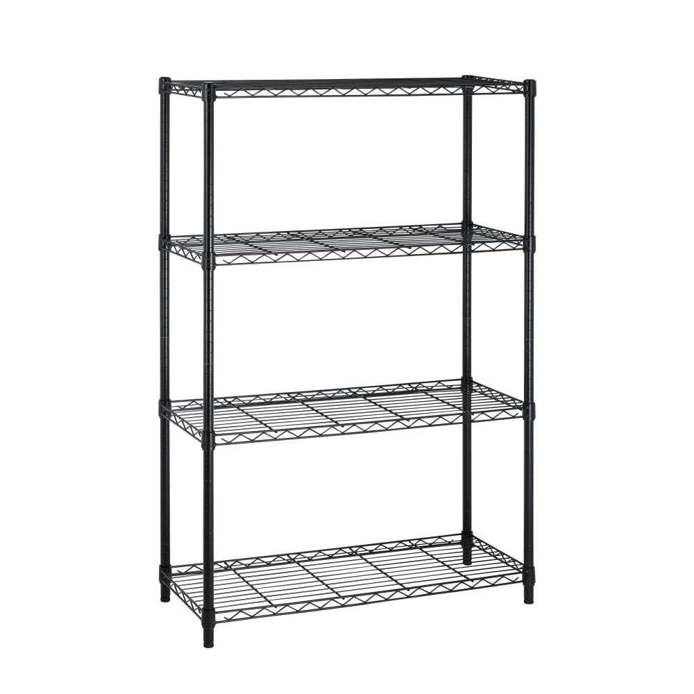 Heavy Duty 4-Shelf Metal Shelving Unit in Black Steel Finish - Walmart.com