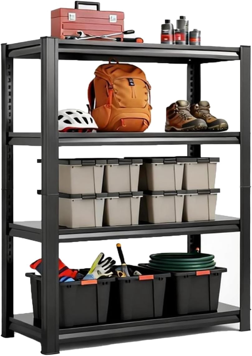 Heavy Duty 4-Tier Adjustable Metal Garage Shelving Unit, Corner Shelf ...
