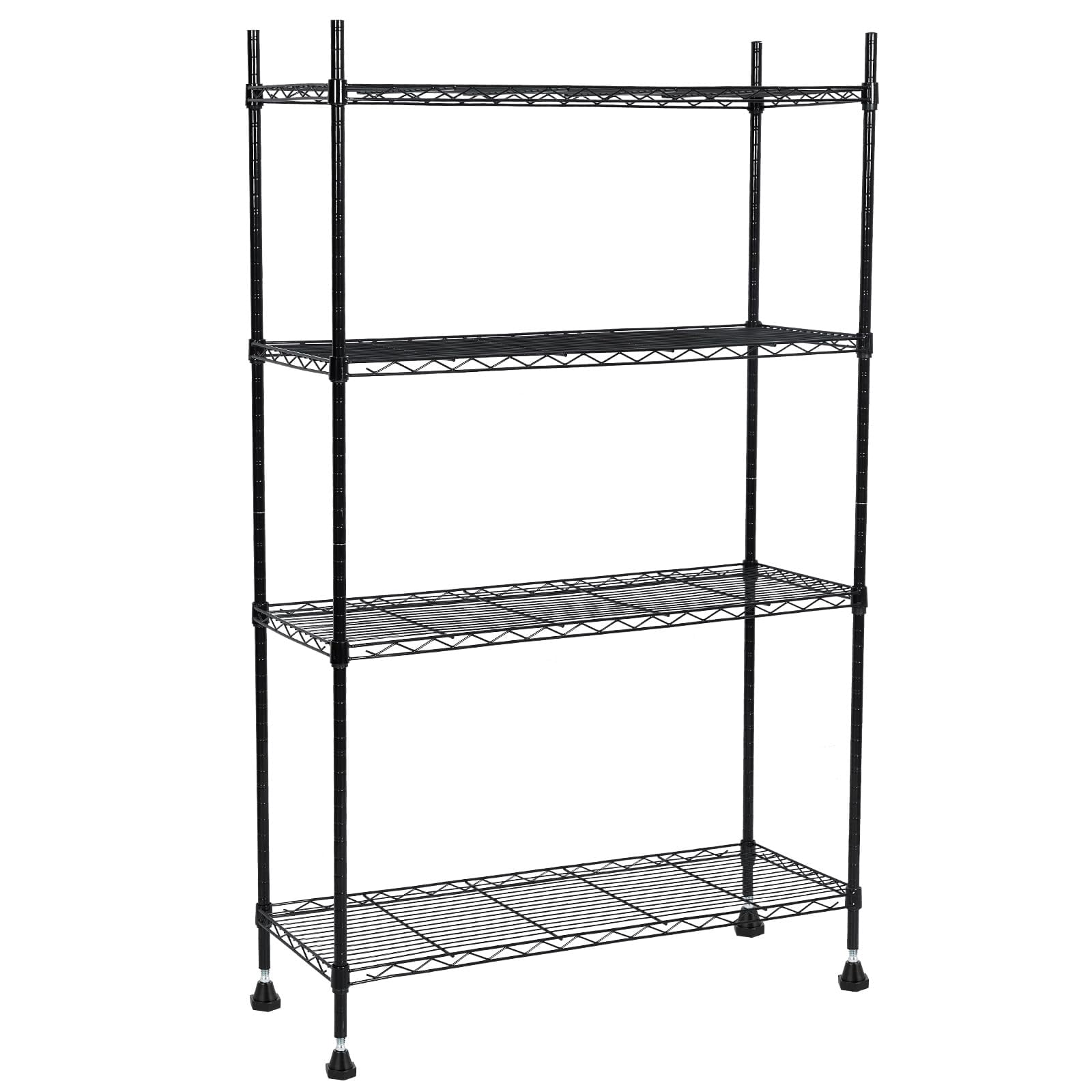 Heavy Duty 4-Tier Utility Shelving Unit,4-Tier Adjustable Storage ...