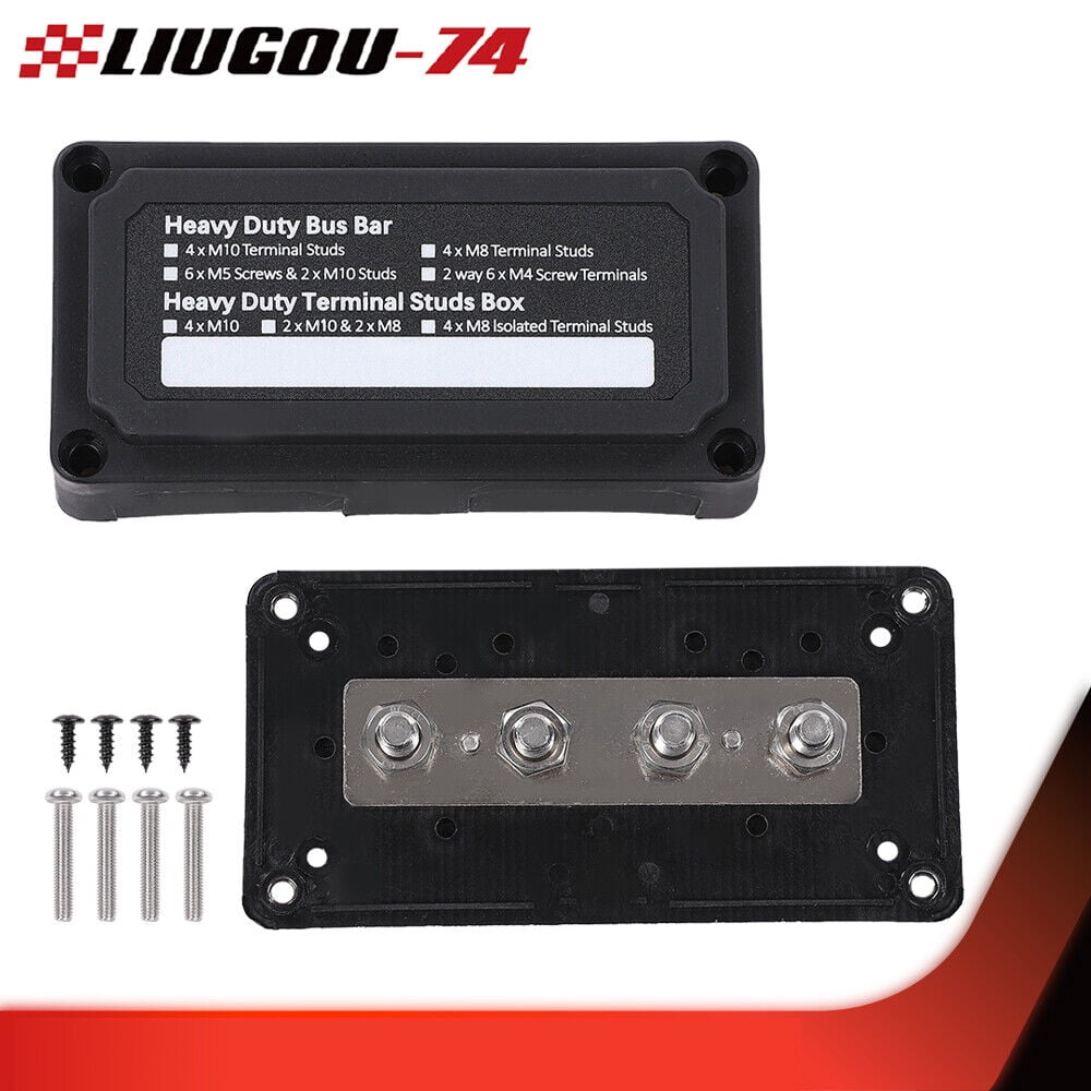 Heavy Duty 4-Way Bus Bar/Distribution Box Screw Terminal Nails 300A 48V ...