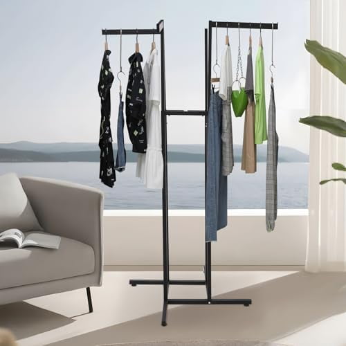 Heavy Duty 4 Way Clothing Rack, Clothing Display Rack with Adjustable ...