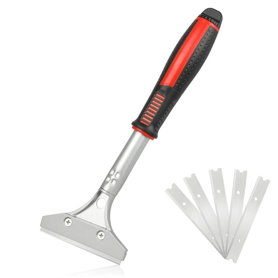 Heavy Duty 4-inch Razor Blade Scraper with Long-Handle Cleaning Glass ...