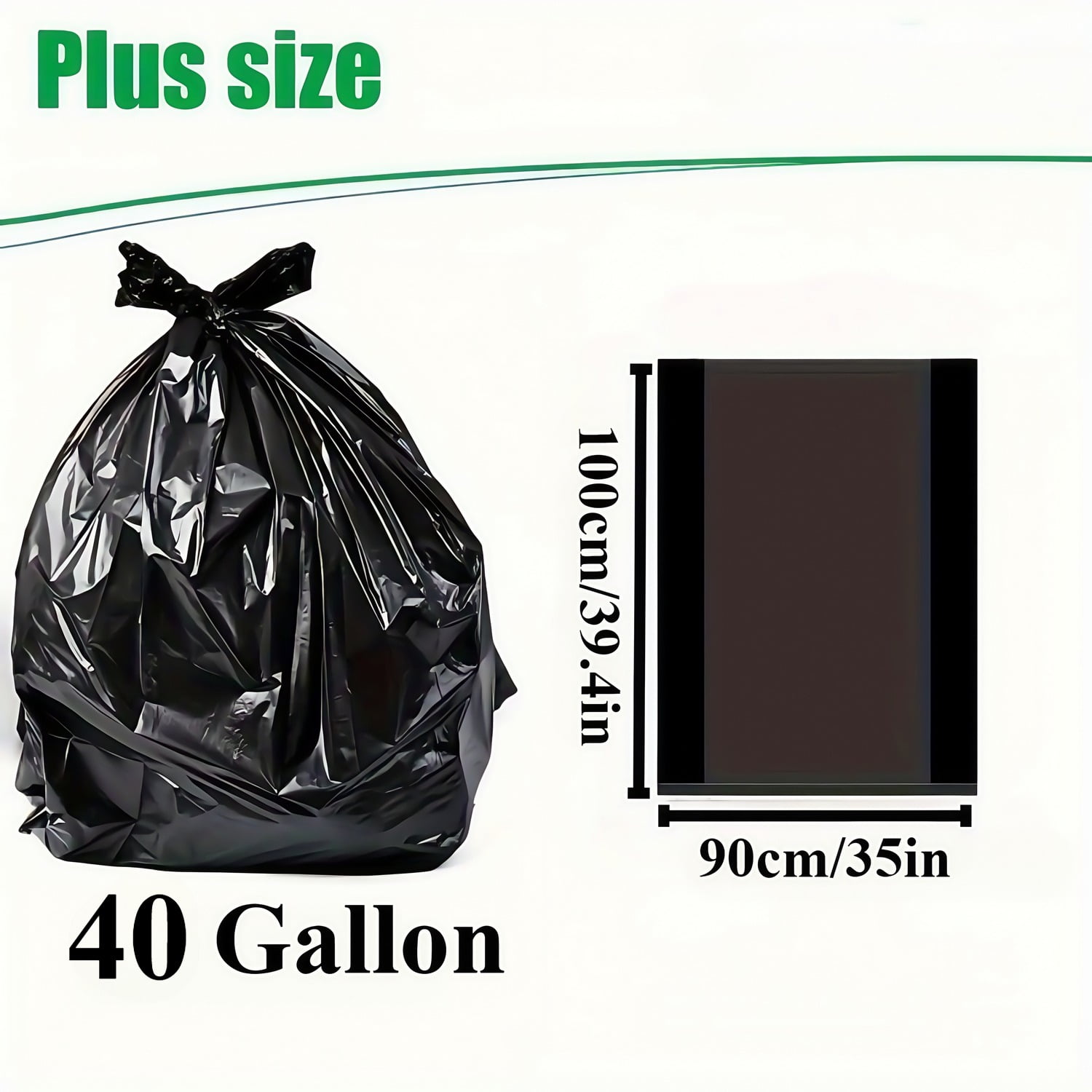 Heavy Duty 40 Gallon Trash Bags, 1.9 MIL Thick Large Garbage Bags (35 ...