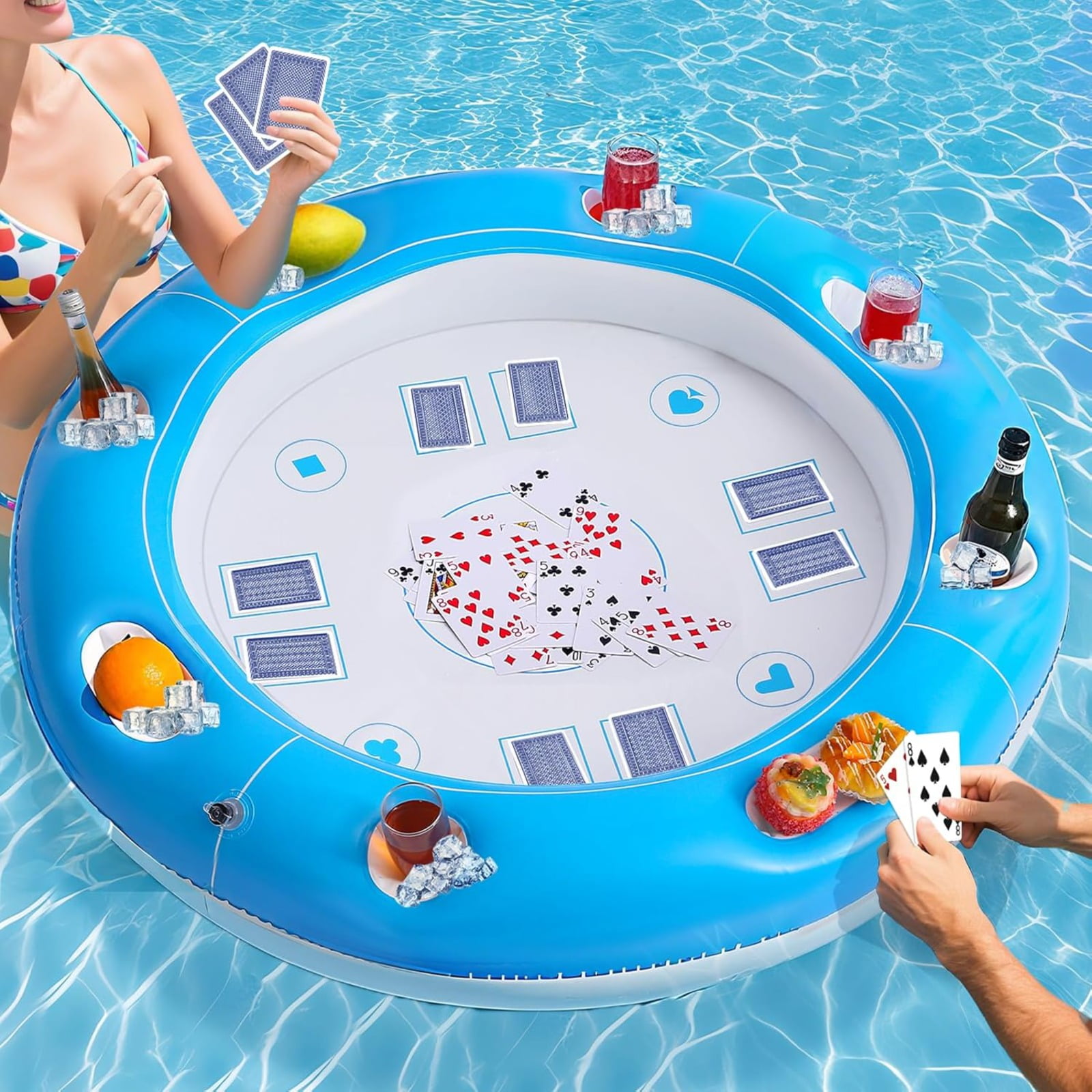 Heavy-Duty 40" Inflatable Cooler Game Table – Fade-Proof PVC w/ Card ...