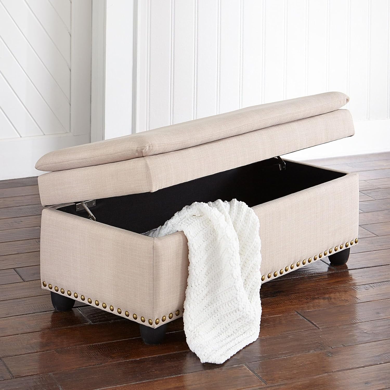 Heavy Duty 400 lbs Weight Capacity Extra Wide Square Storage Ottoman ...