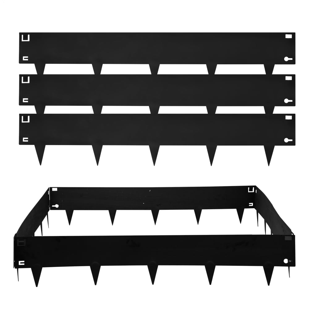 Heavy-Duty 41.7" Metal Landscape Edging Kit - 8" Deep Hammer-In Lawn ...