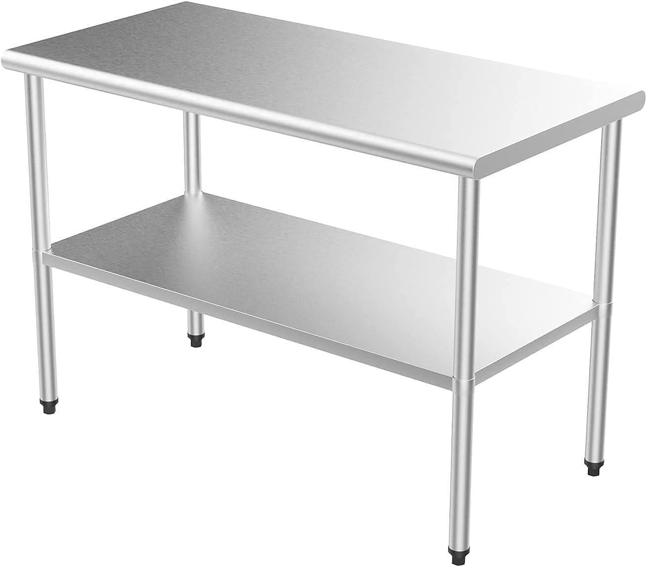 Heavy Duty 48'' x 24'' Stainless Steel Commercial Kitchen Prep Table ...
