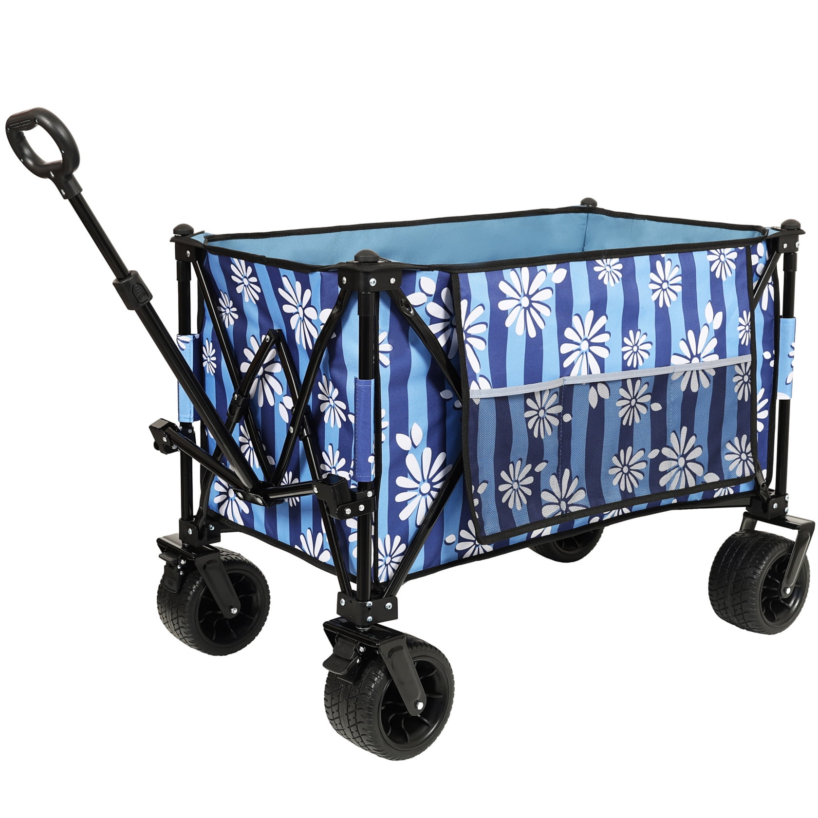 Heavy-Duty 480lbs Folding Wagon Cart, Folding Wagon Cart with Bonus ...
