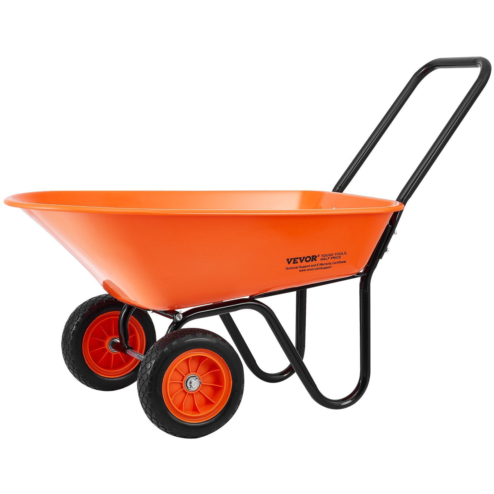 Heavy-Duty 5 Cu. Ft. Wheelbarrow with 397 lbs Load Capacity, 2-Wheel ...
