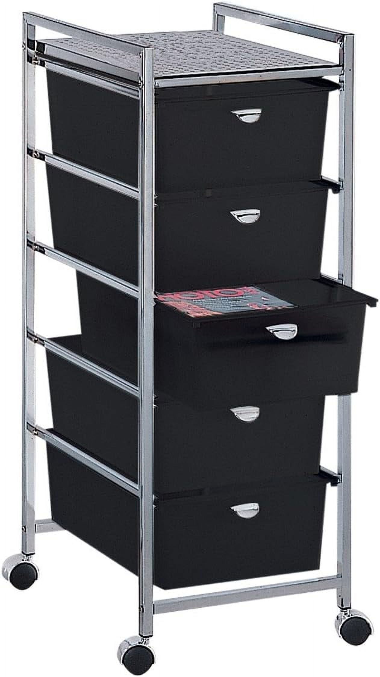 Heavy Duty 5 Drawer Metal Frame Cart On Wheels For Professional Salons ...