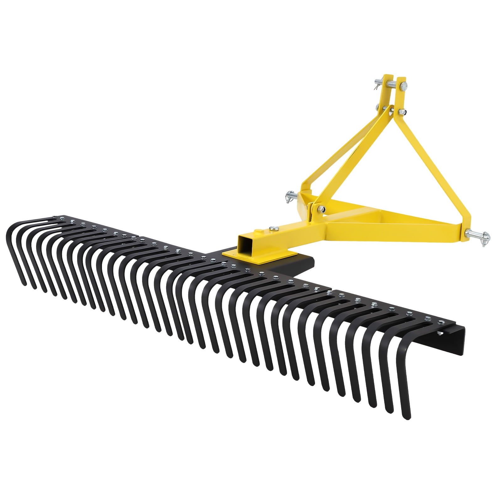Heavy Duty 5 FT Landscape Rock Rake, 3 Point Attach Rake with 360 ...