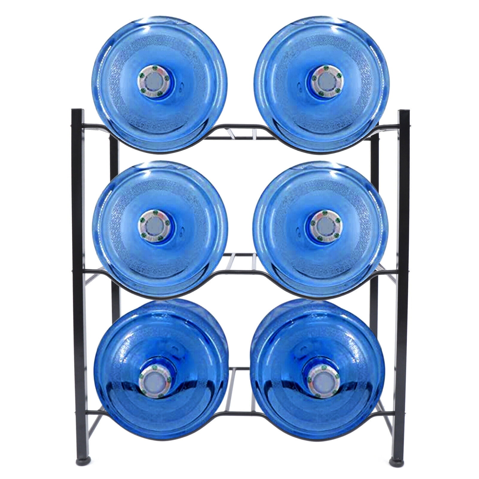 Heavy Duty 5 Gallon Water Jug Holder 3-Tier Black Water Bottle Storage ...