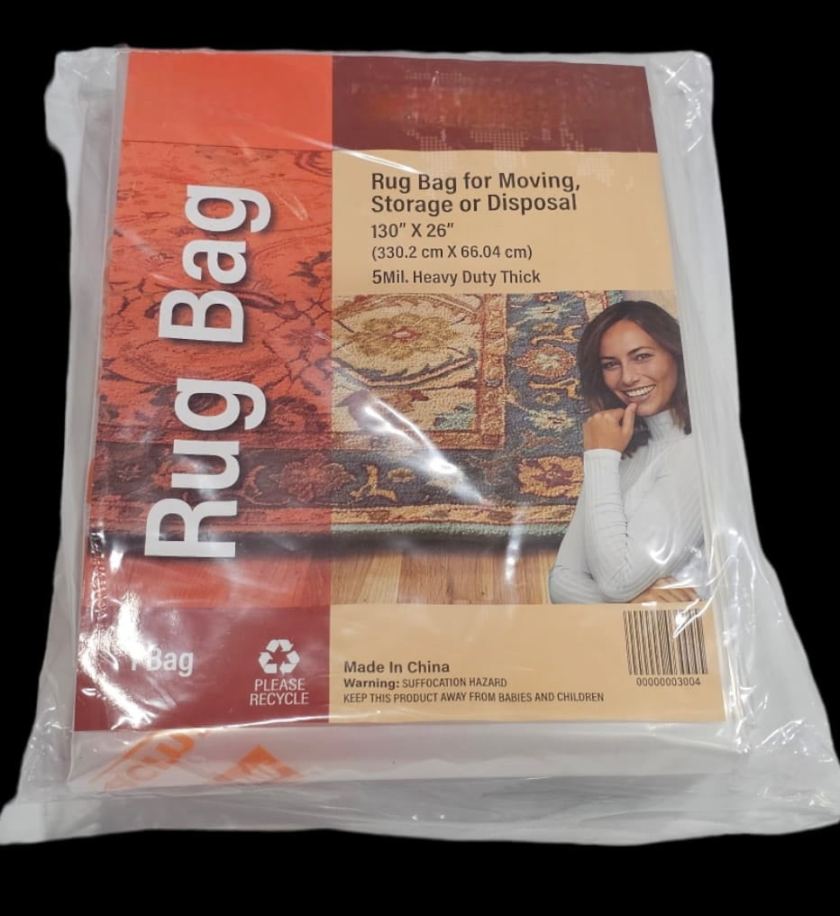 Heavy-Duty 5 Mil Rug Cover Bag – Ideal for Storage, Moving Or Disposal ...