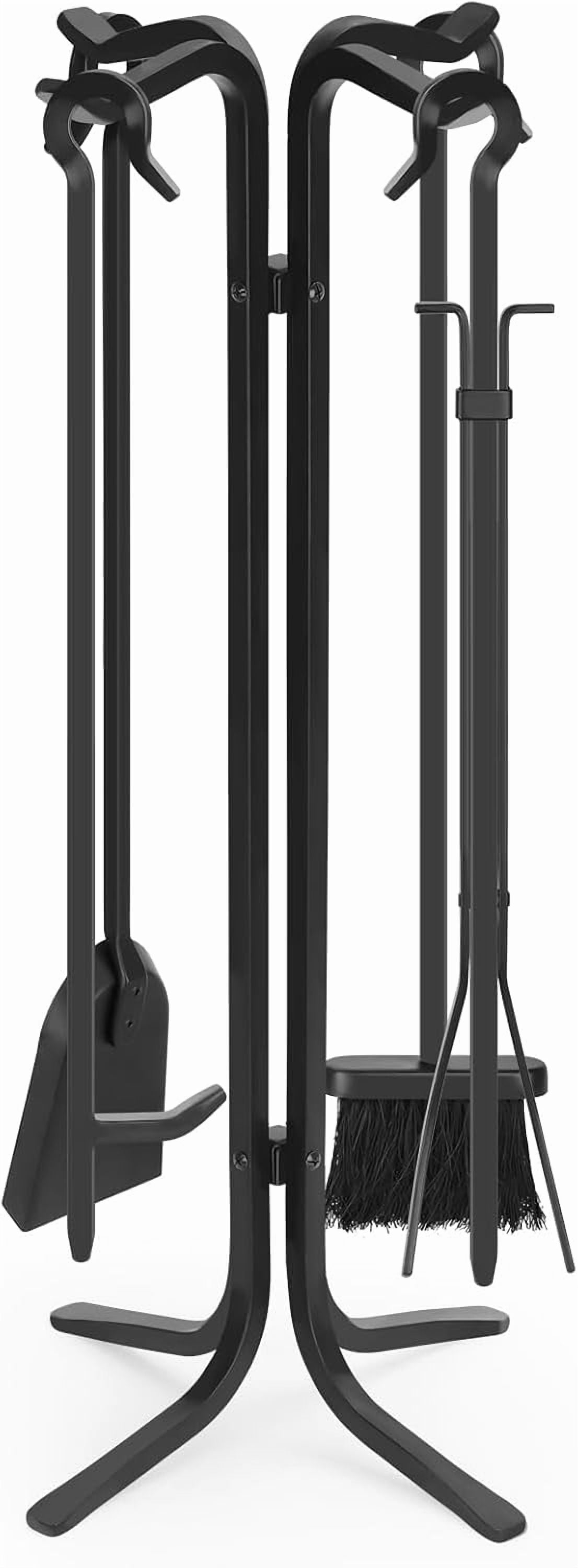 Heavy Duty 5-Piece Fireplace Tools Set, Rust-Resistant Wrought Iron ...