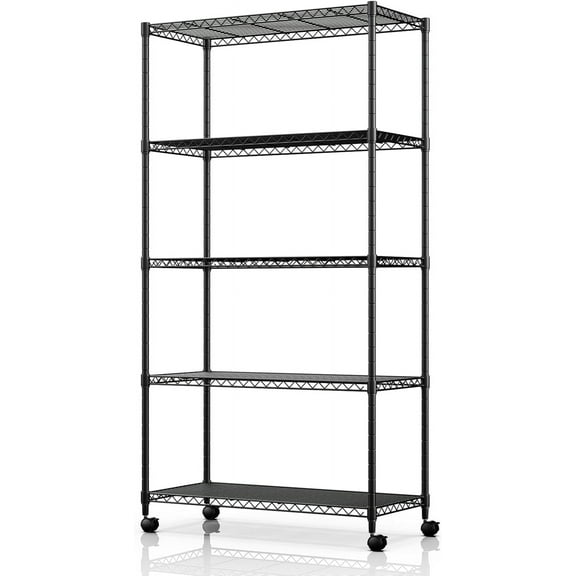 Heavy Duty 5-Tier Storage Shelving Unit, 35.83" W x 13.98" D x 61.02" H ...