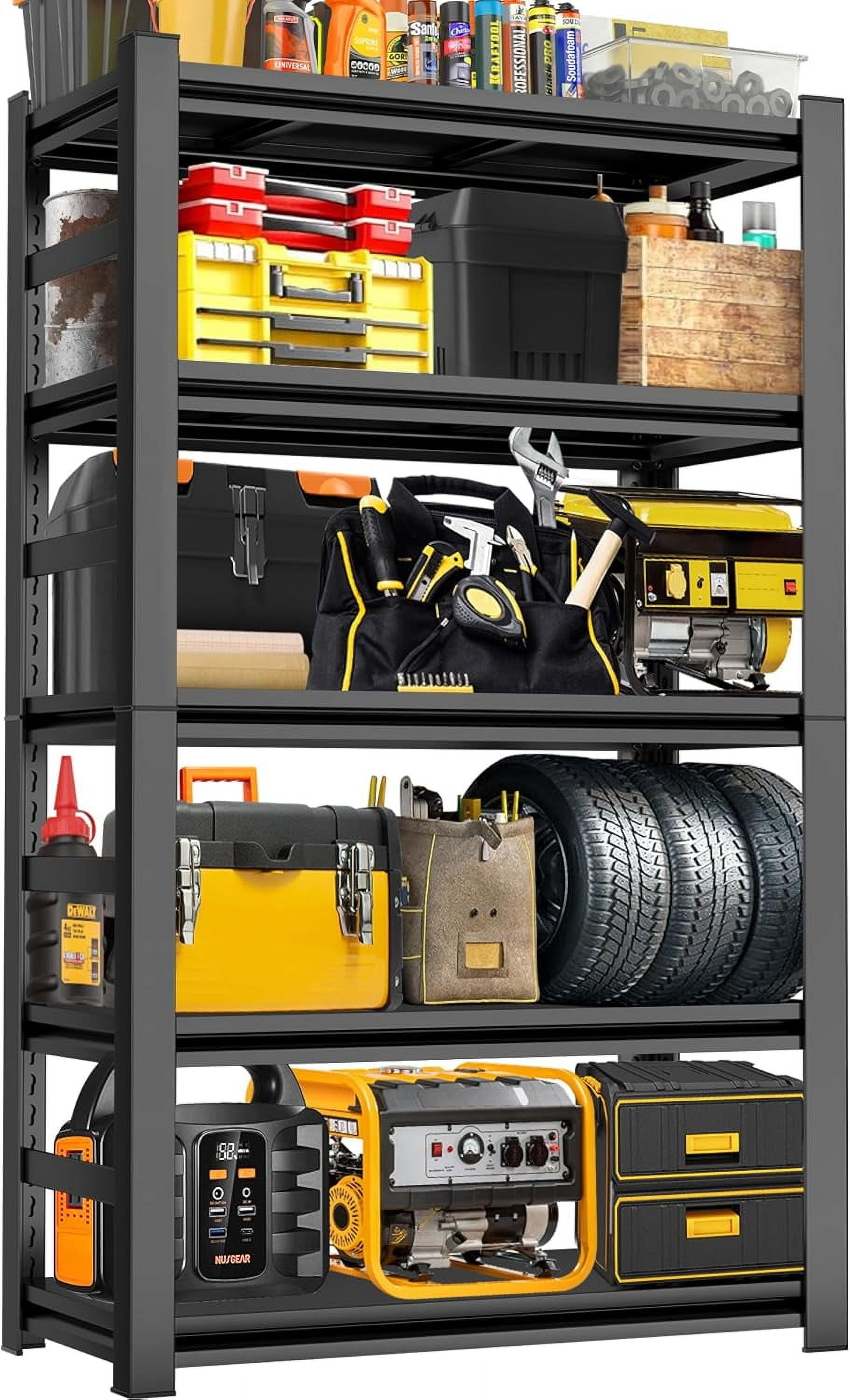 Heavy Duty 5-Tier Adjustable Garage Shelving - 3000LBS Steel Storage ...