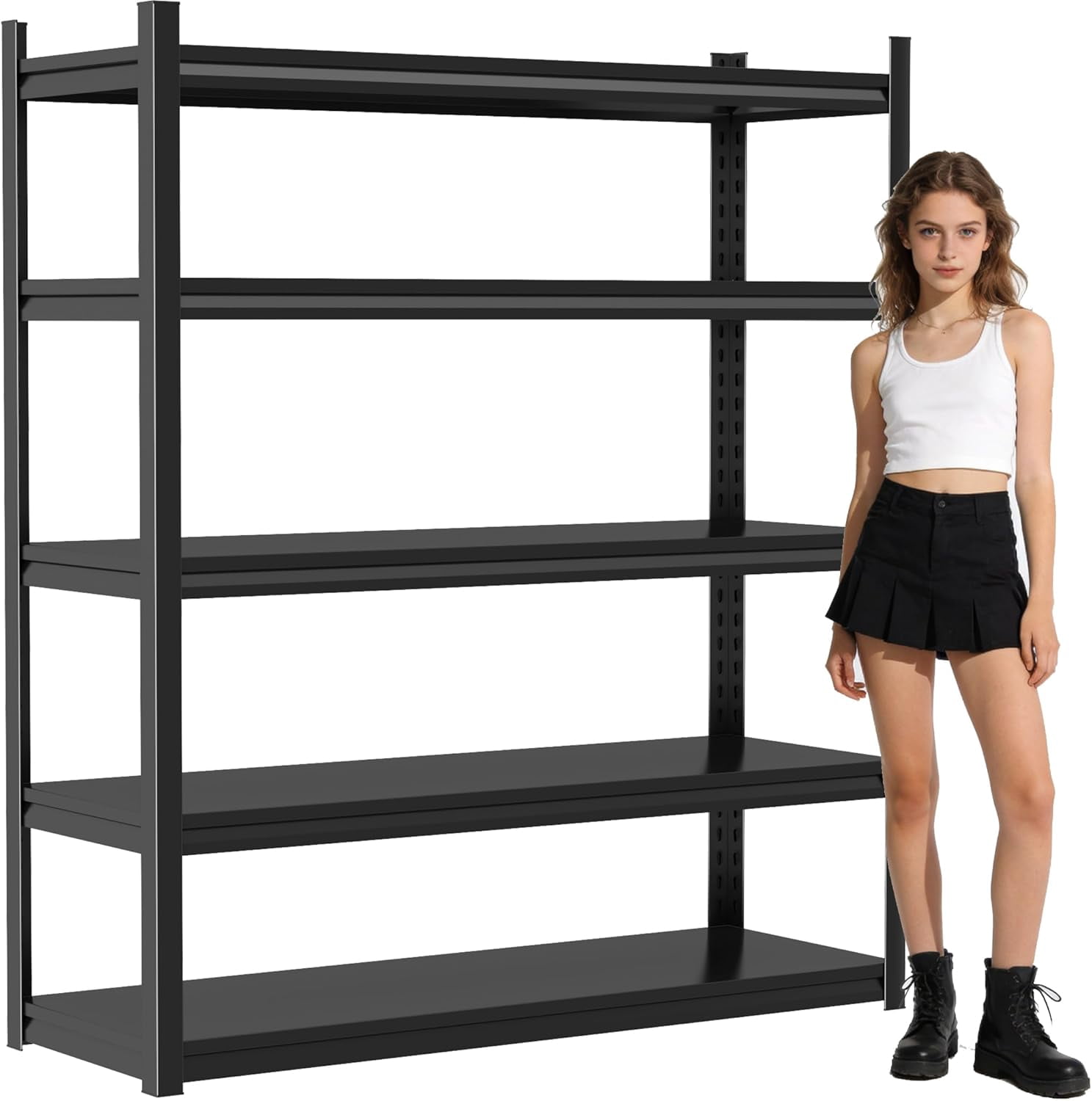 Heavy Duty 5-Tier Metal Garage Shelving Unit, 72" H x 45" W x 16" D ...